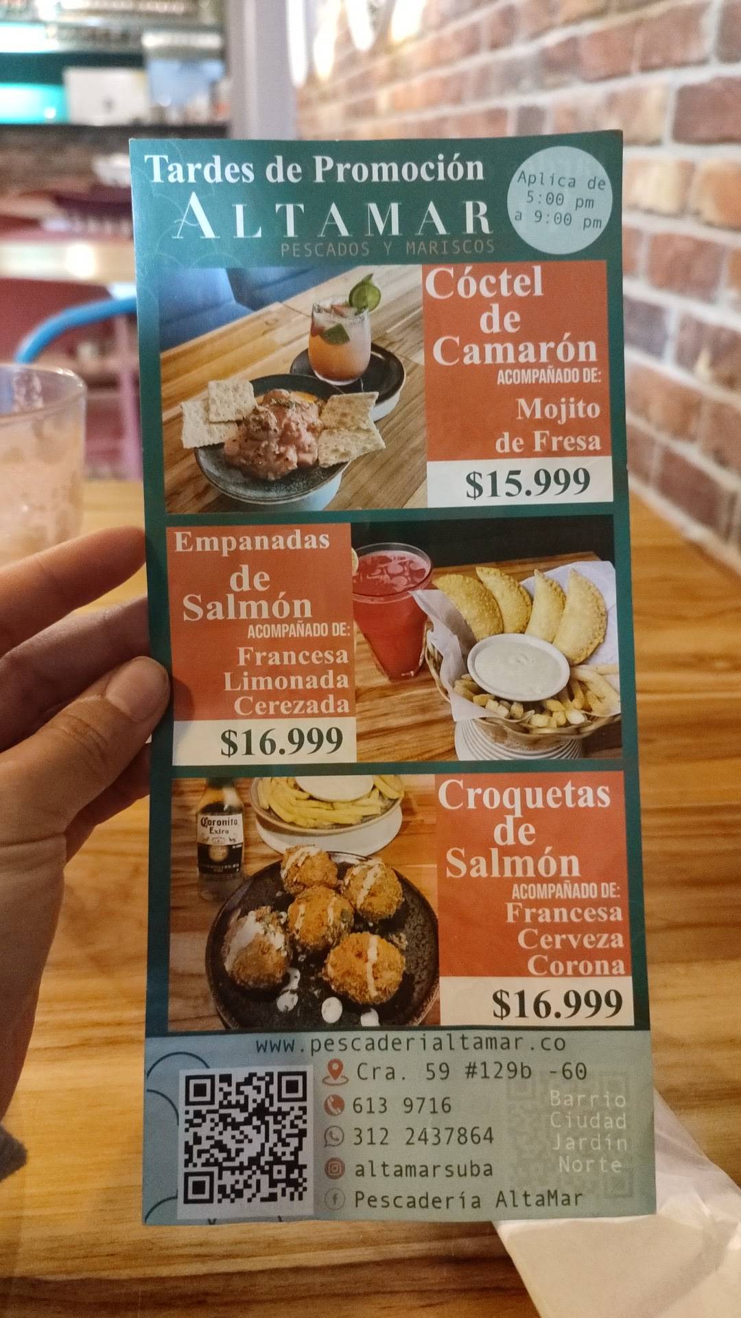Carta del restaurante ALTAMAR, Bogotá, Cra. 59 #129b 60
