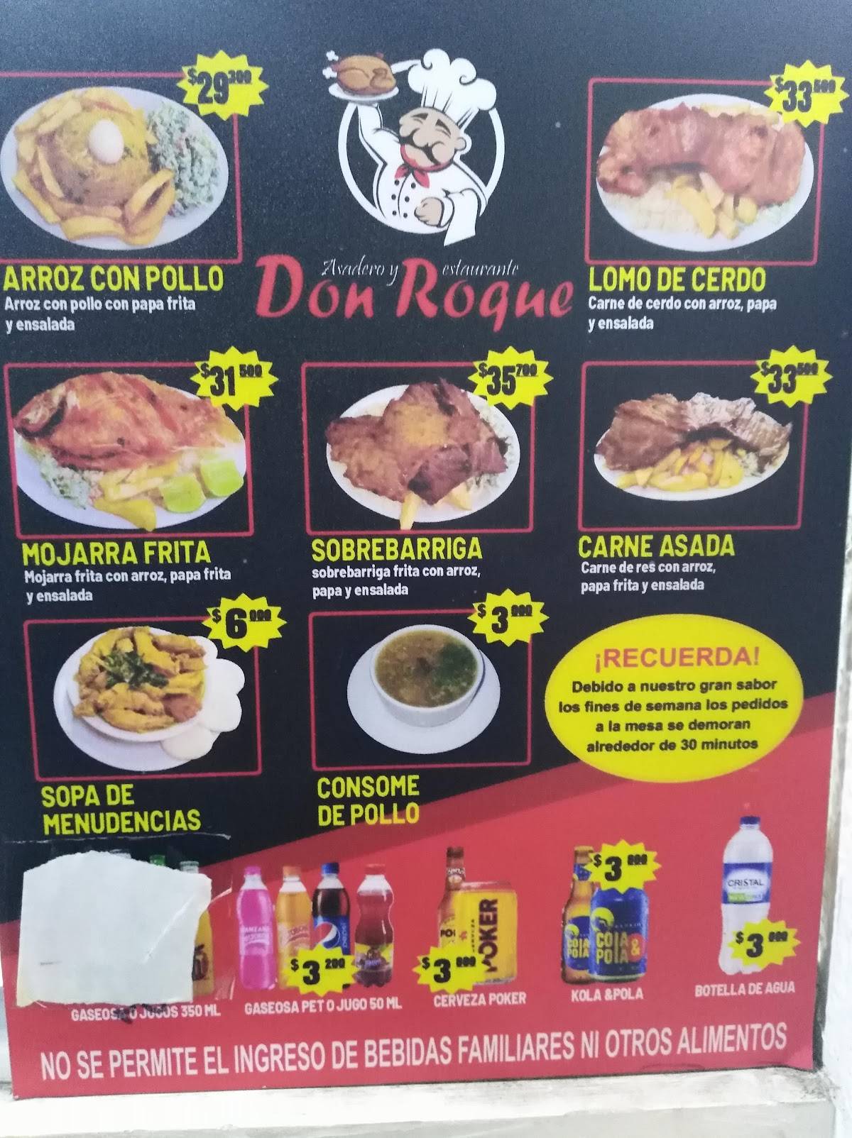 Carta del restaurante ASADERO DON ROQUE, Bogotá, Cl. 66 #25-24