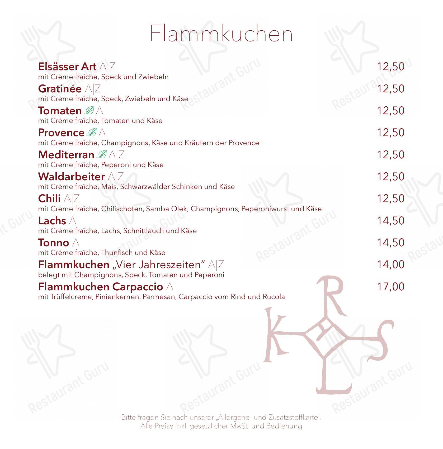 Speisekarte von Hexenhof am Apfelbaum restaurant, Aachen, Krämerstraße 7