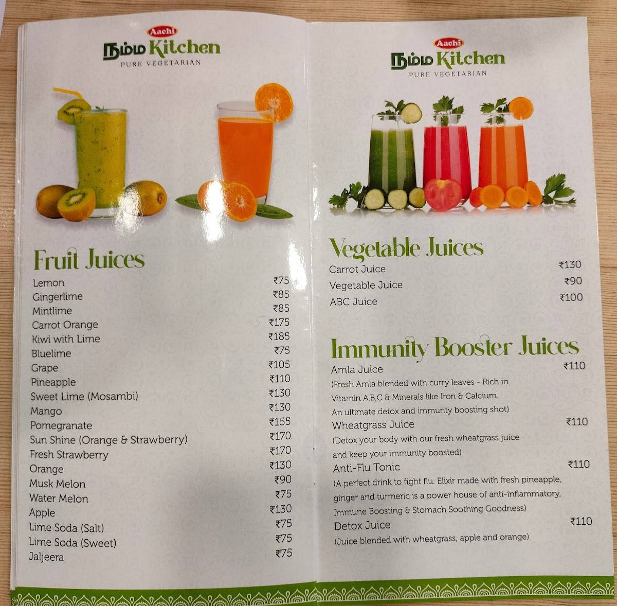 Menu at Aachi Namma Kitchen- Anna Nagar, Chennai