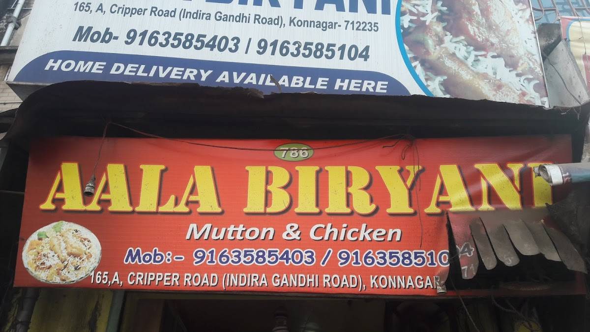 Menu at Aala Biryani, Kolkata, 165