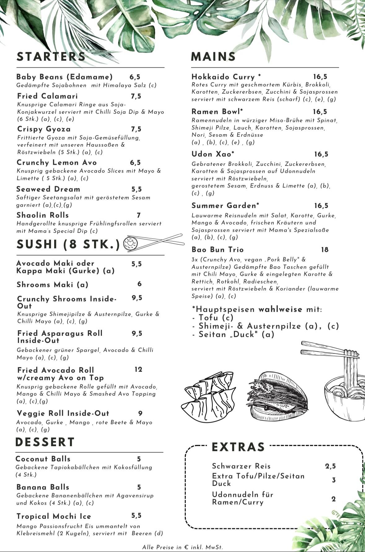 Speisekarte von Ahimsa Restaurant, München
