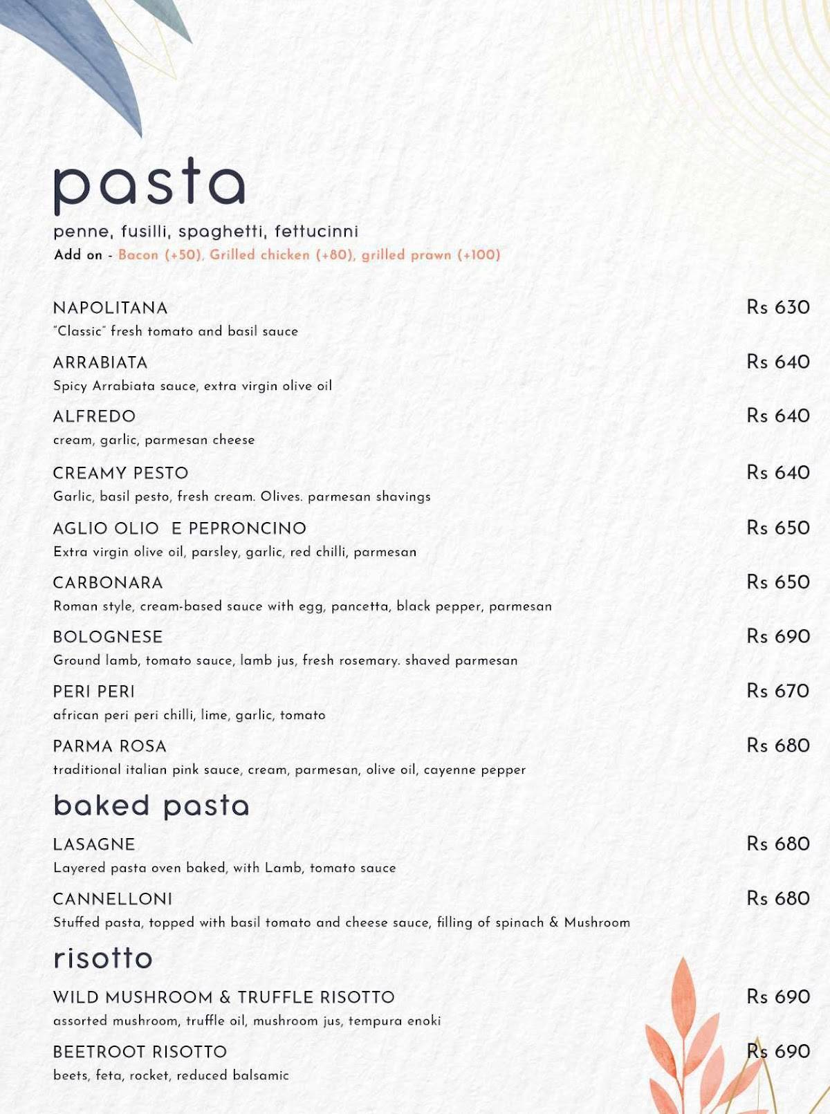 Menu at Aioli Bistro, New Delhi