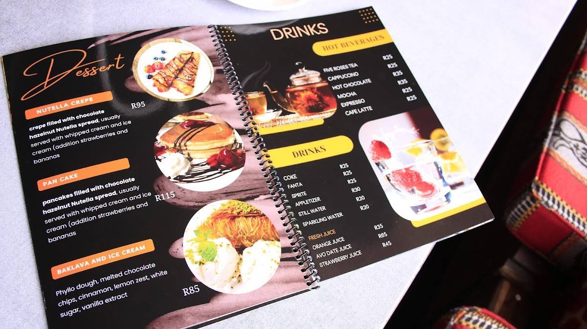 Menu at Aladdin The Collection restaurant, Cape Town