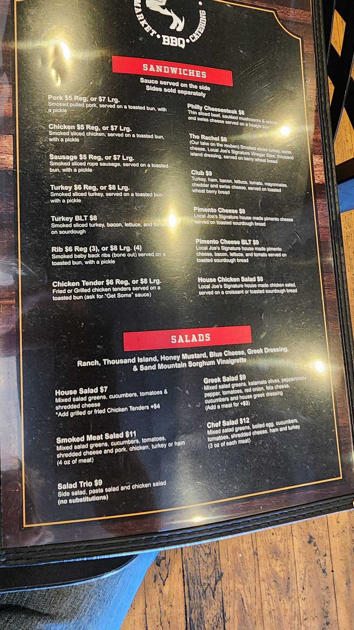 Menu at Local Joe’s Albertville BBQ, Albertville