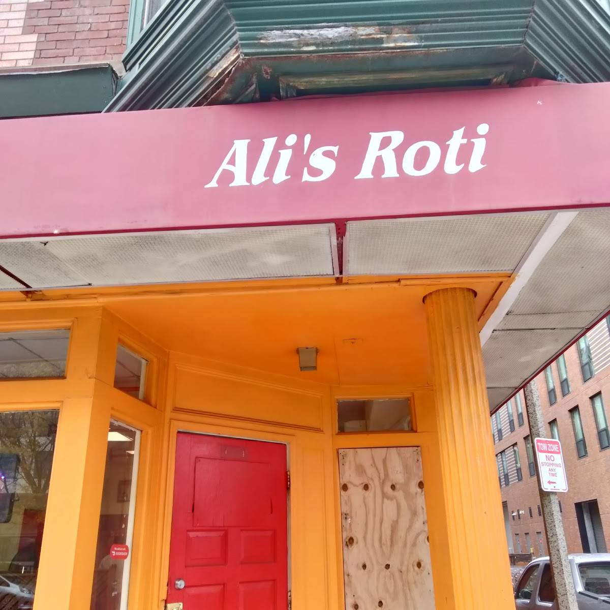 Menu at Ali's Roti Restaurant, Boston, Tremont St