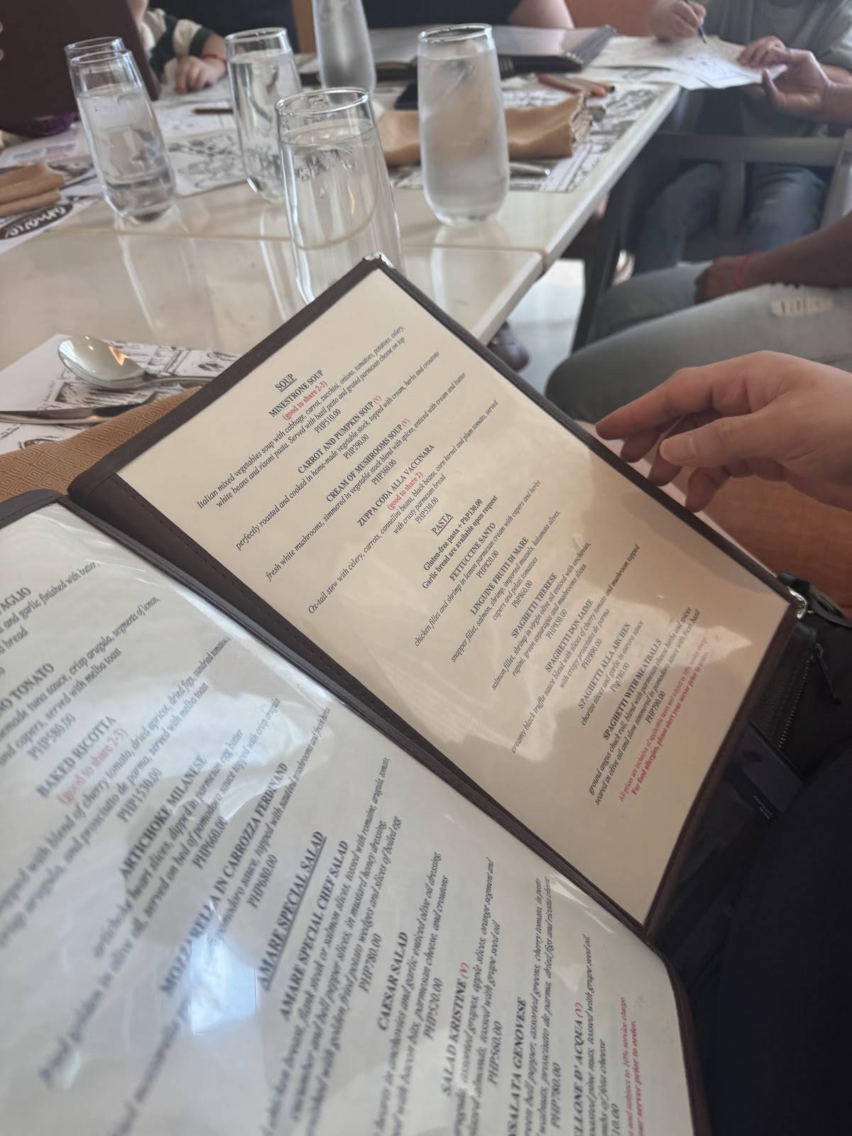 Menu at Amare by Chef Chris restaurant, Angeles, Royce Hotel M. A ...