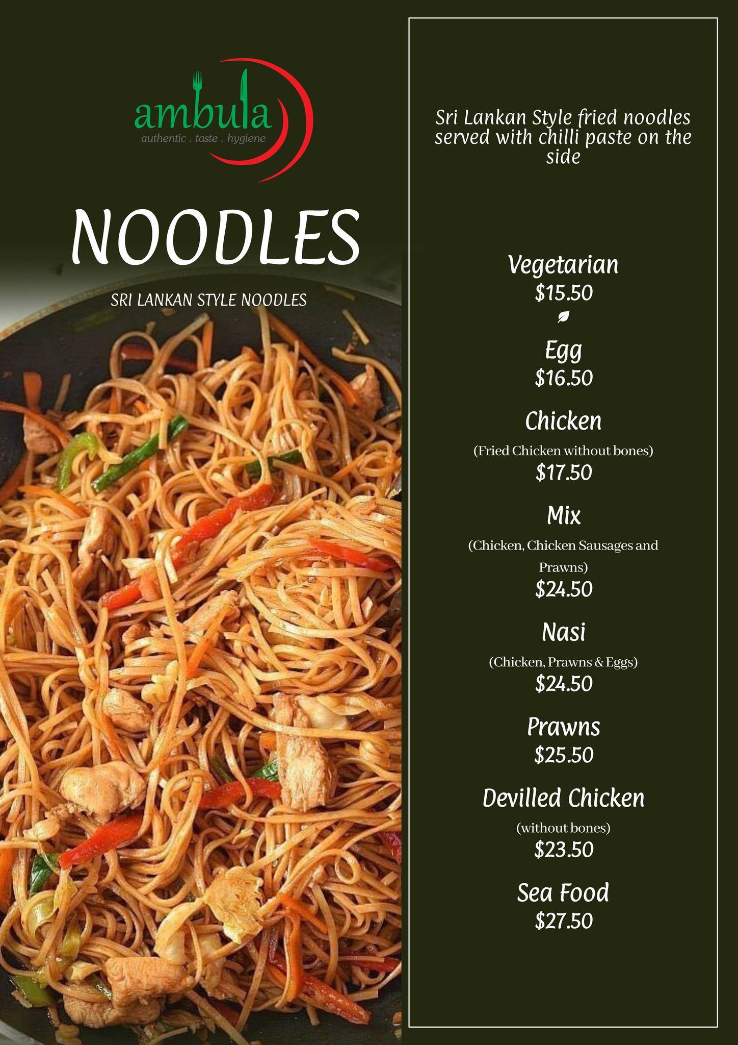 Menu at Ambula - Authentic Sri Lankan Cuisine restaurant, Auckland, 48 ...