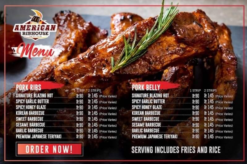 Carta del restaurante American Rib House MV Delos Santos, Sampaloc ...