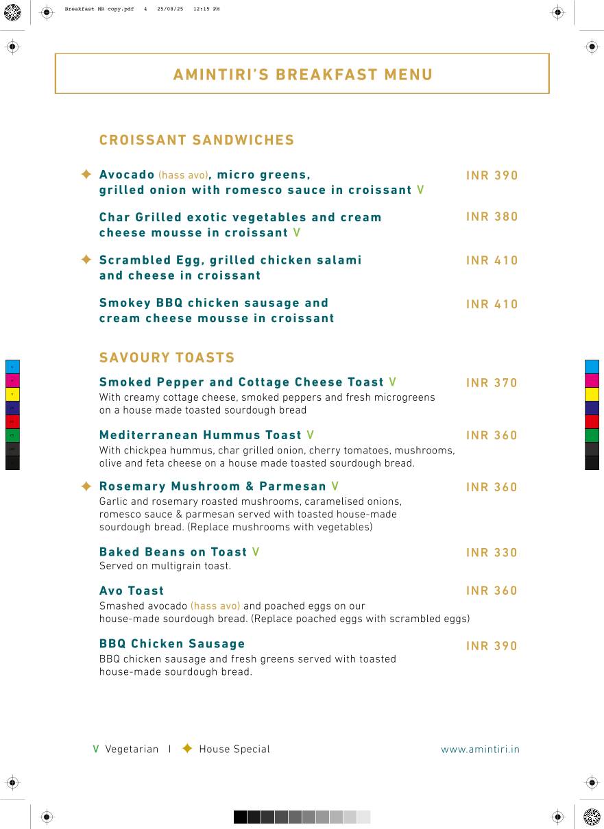 Menu at Amintiri - Cafe Patisserie Gifting, Bengaluru, 9/3