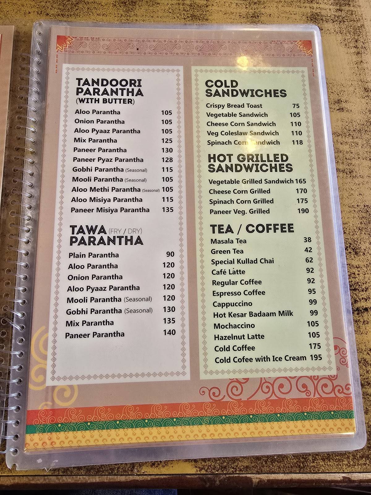 Menu at Amrik Sukhdev, Murthal, No.52