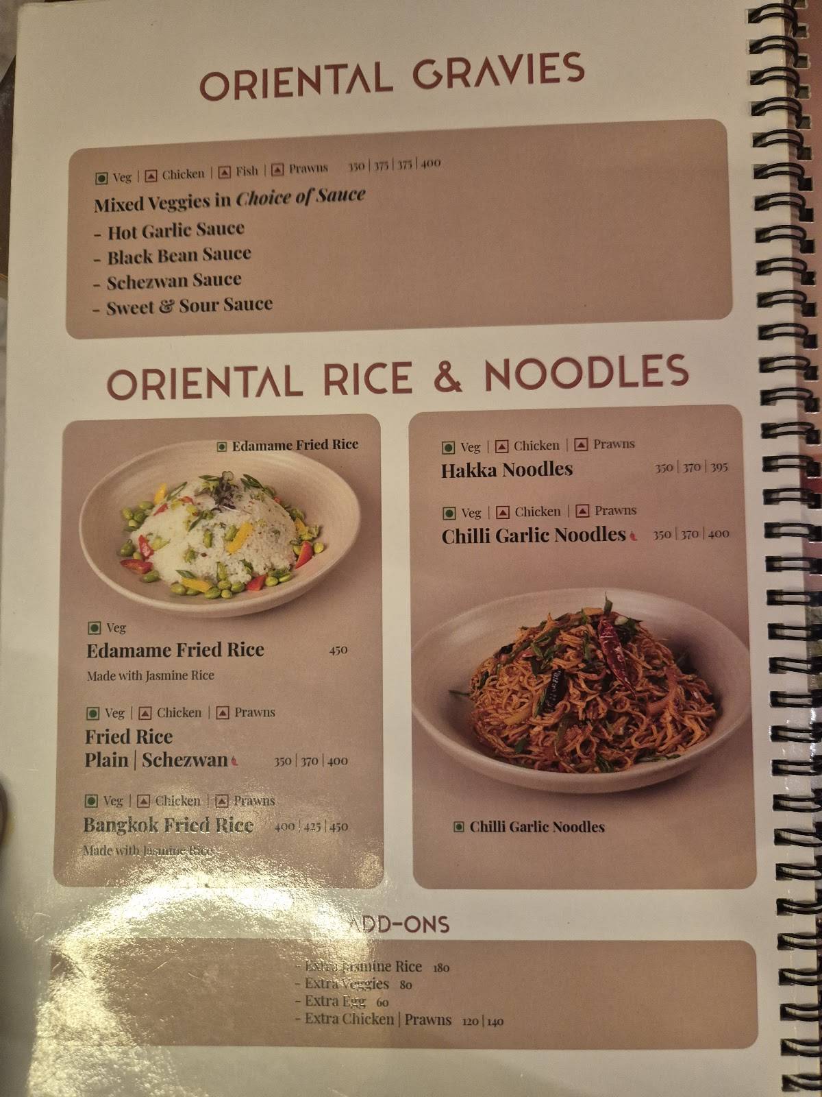 Menu at Amy's Cafe, Hyderabad