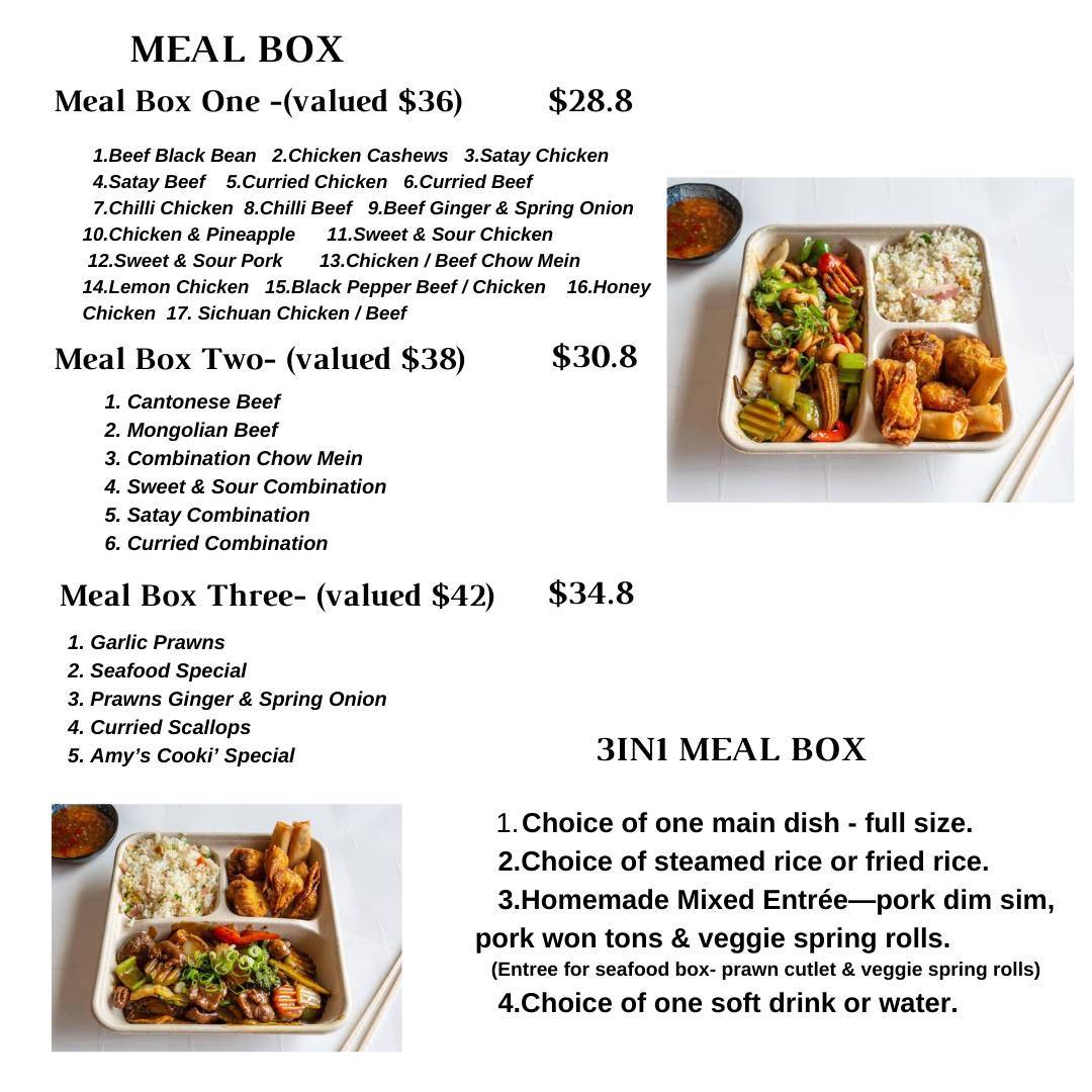 Menu at Amy's Cookin Chinese Take-away Shop fast food, Bellerive