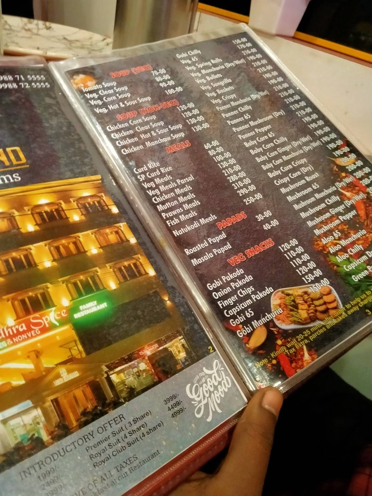 Menu at Andhra Spice Veg & Non Veg Family Restaurant, Madanapalle