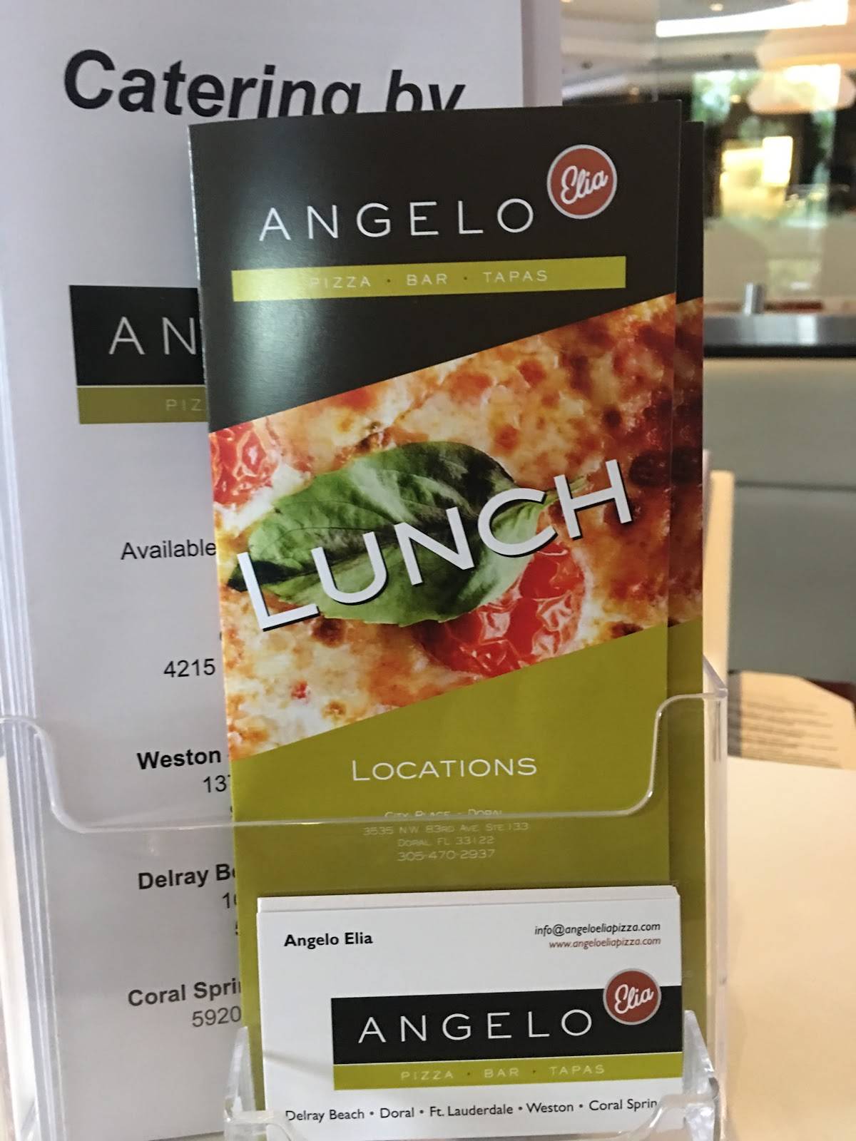 Menu at Angelo Elia Pizza, Bar, Tapas, Delray Beach