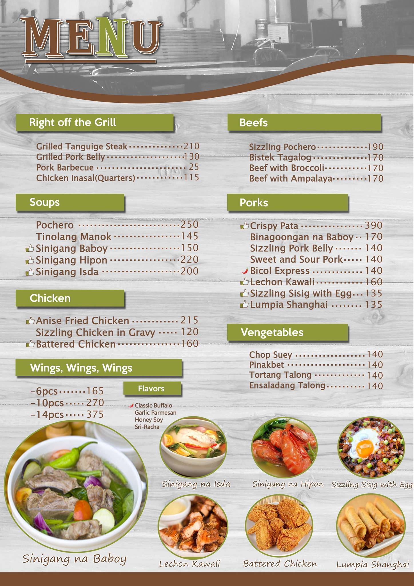 Menu at Anise Bistro restaurant, Cebu City