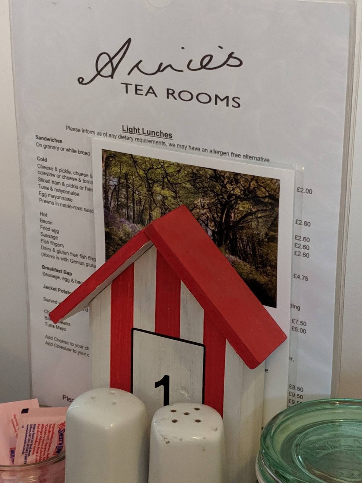Menu at Annie's Tea Rooms cafe, Chideock, Ye Olde English Restaurant