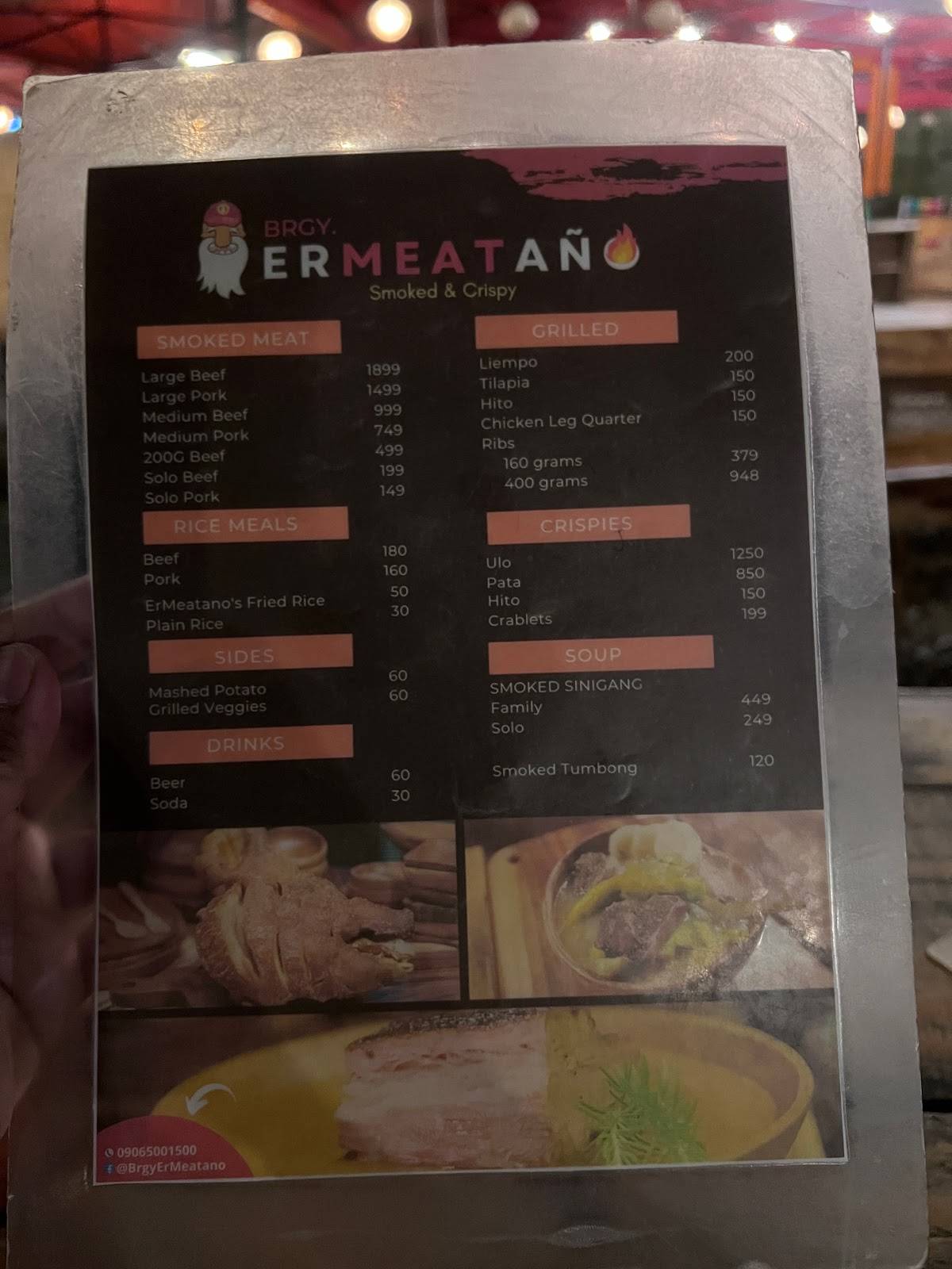 Menu at Ermeataño Antipolo restaurant, Antipolo