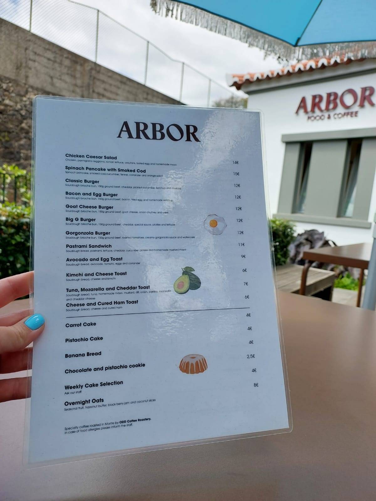 Menu at Arbor Food & Coffee pub & bar, Funchal