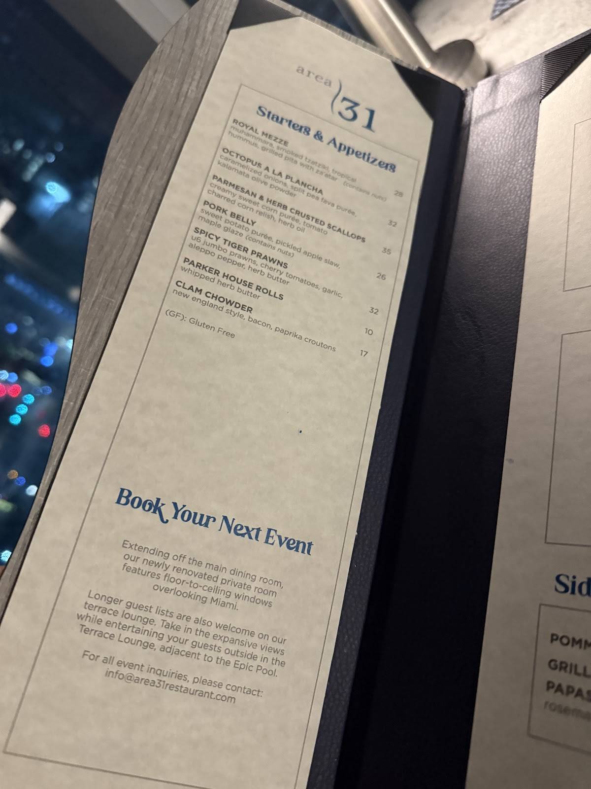 Menu at Area 31 pub & bar, Miami, 270 Biscayne Blvd Way