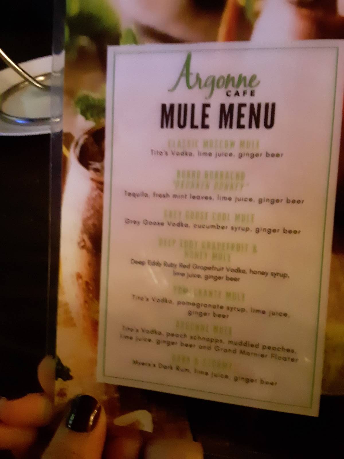 Menu at Argonne Café pub & bar, Hollidaysburg