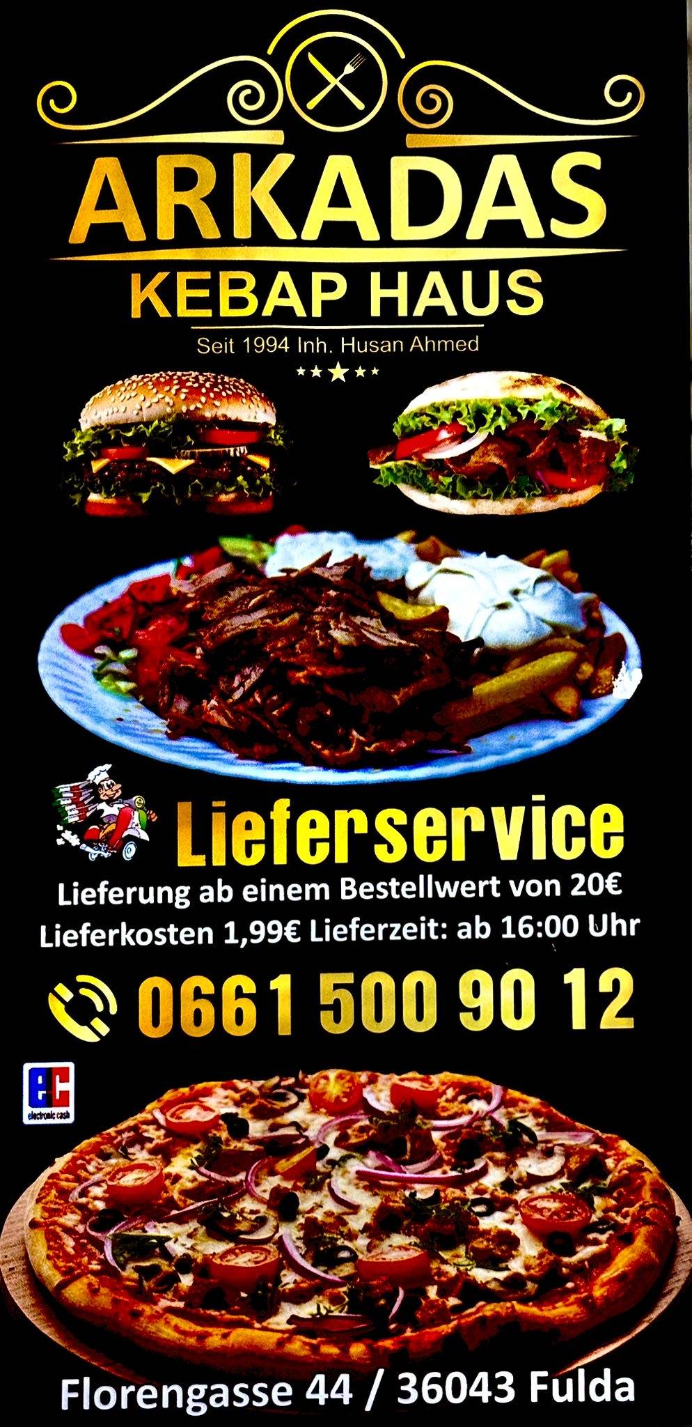 Speisekarte von Arkadas Kebab-Haus Fulda fast Food, Fulda