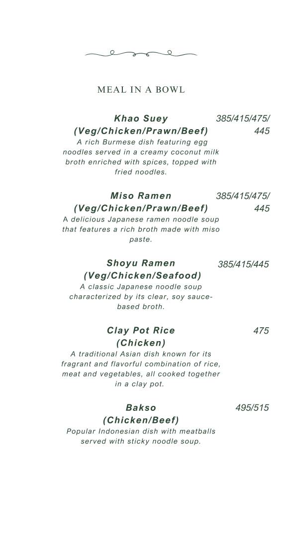 Menu at Asian Hive, Chennai, No. 3/1