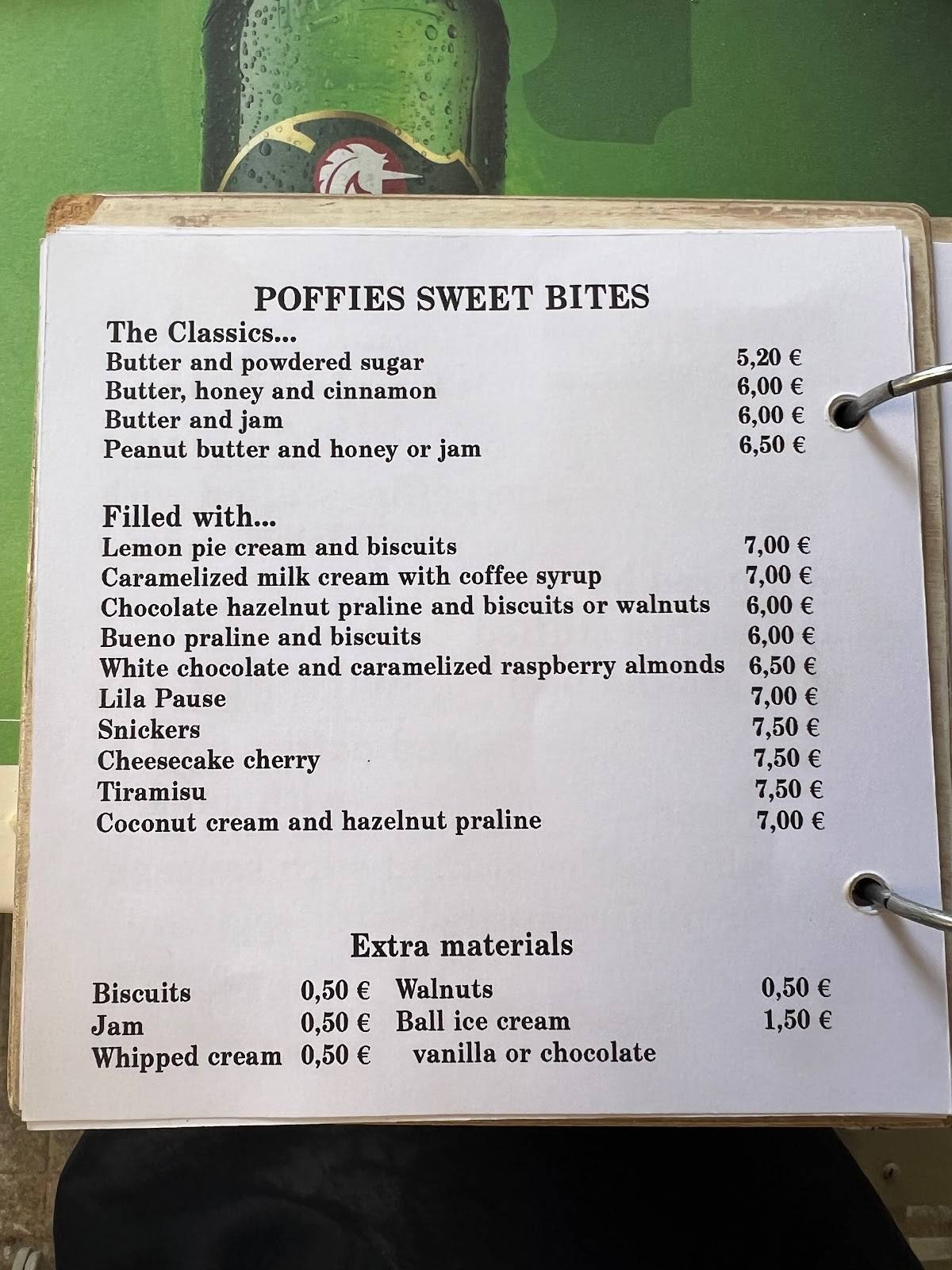 Menu at Bite Box, Athens