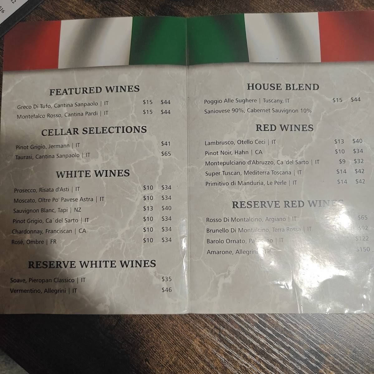 Menu at Atmosphere restaurant, Sarasota, 935 N Beneva Rd unit 409