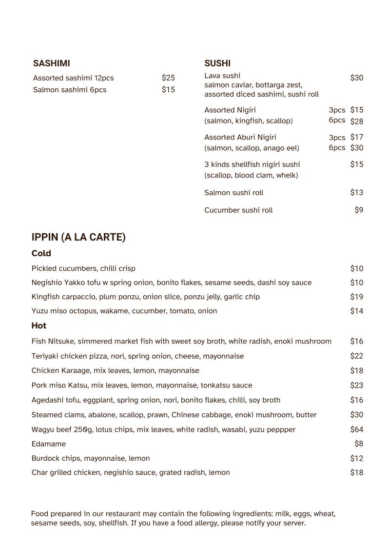 Menu at Attadale Kitchen restaurant, Attadale