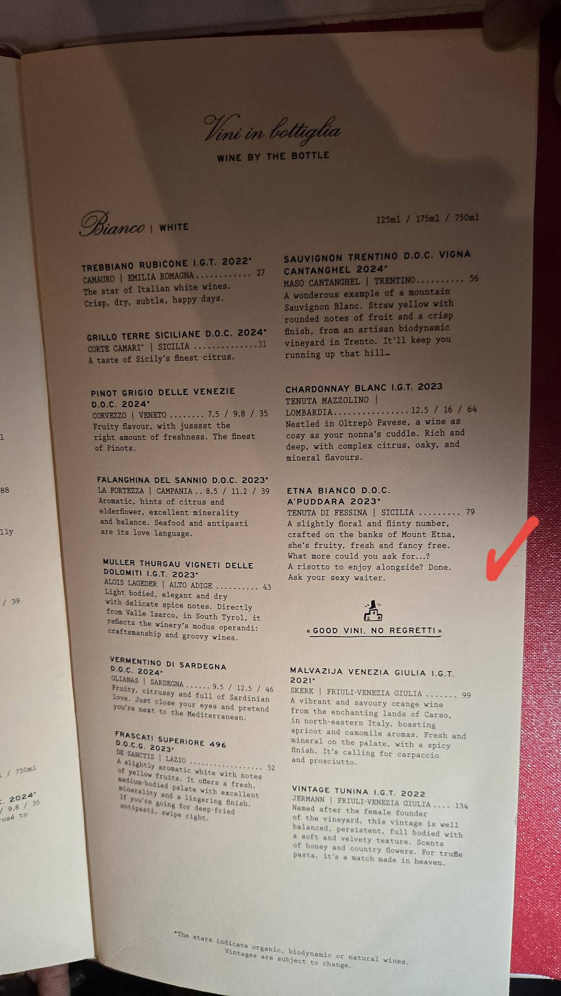 Menu at Ave Mario restaurant, London