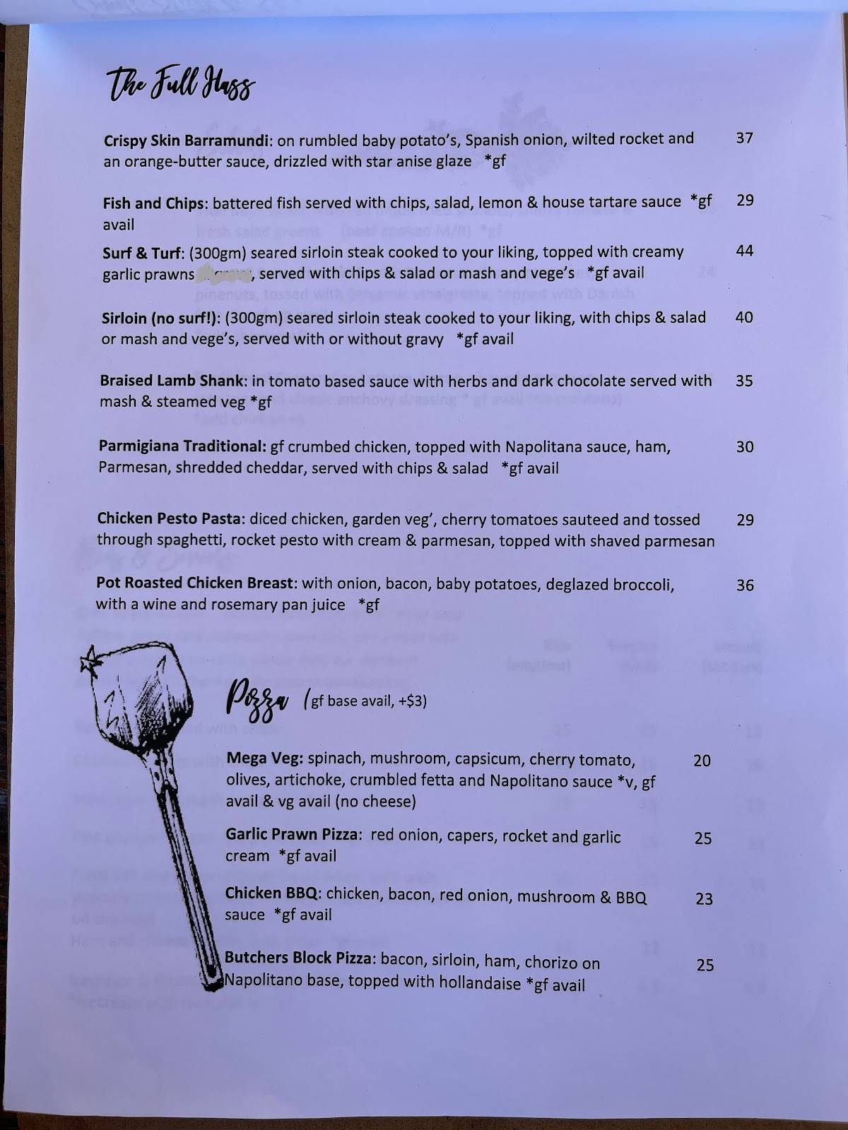 Menu at Avocados Bar & Café, Kelmscott