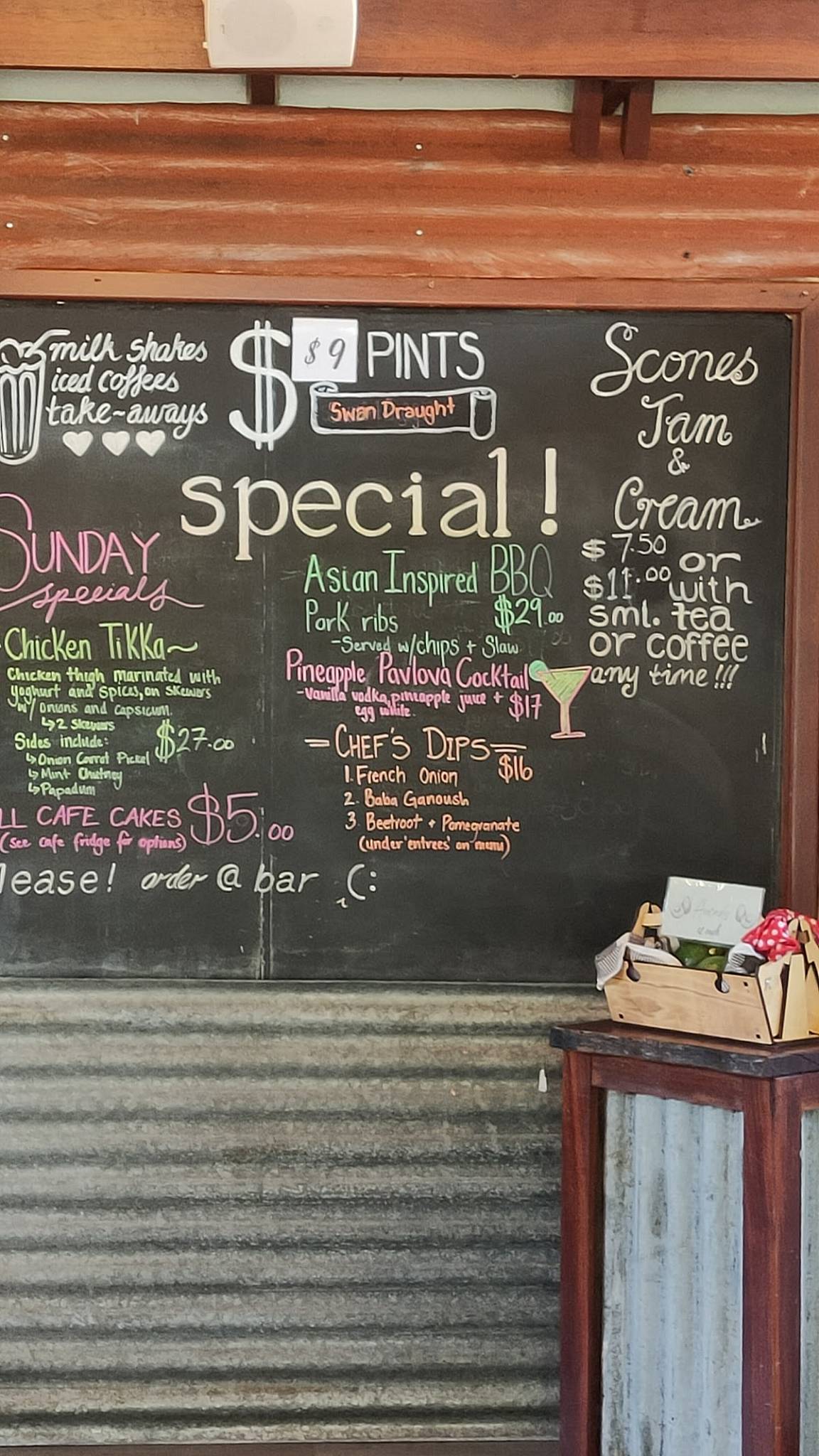 Menu at Avocados Bar & Café, Kelmscott