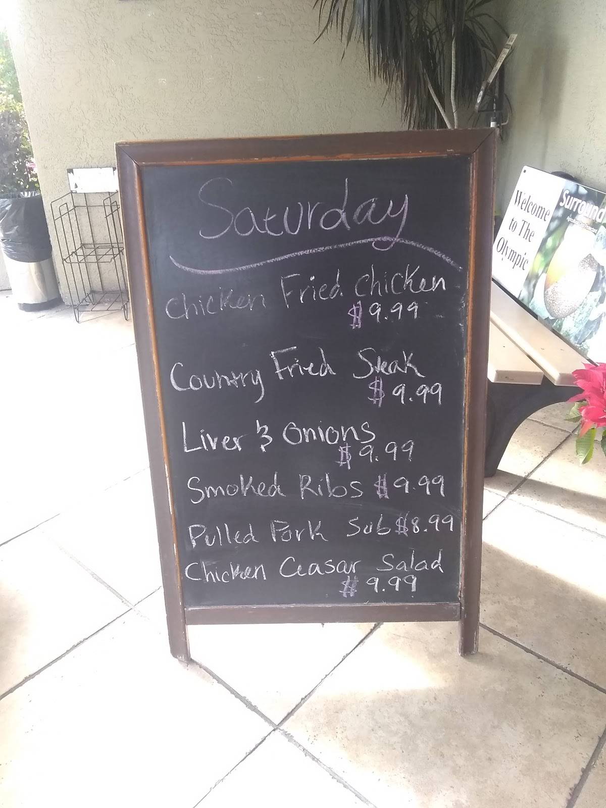 Menu at Olympic Restaurant, Avon Park
