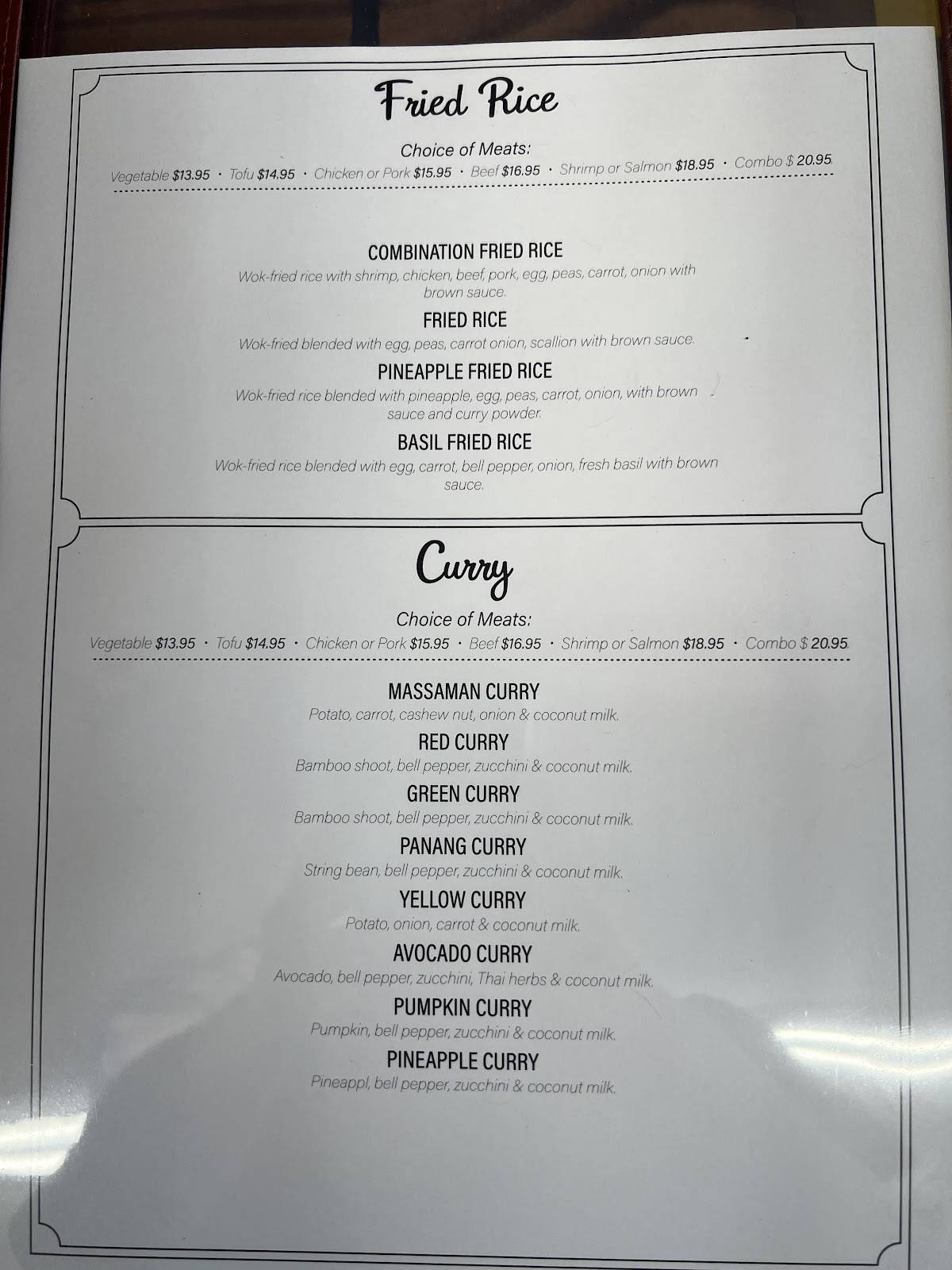 Menu at BALI THAI KITCHEN restaurant, Lander