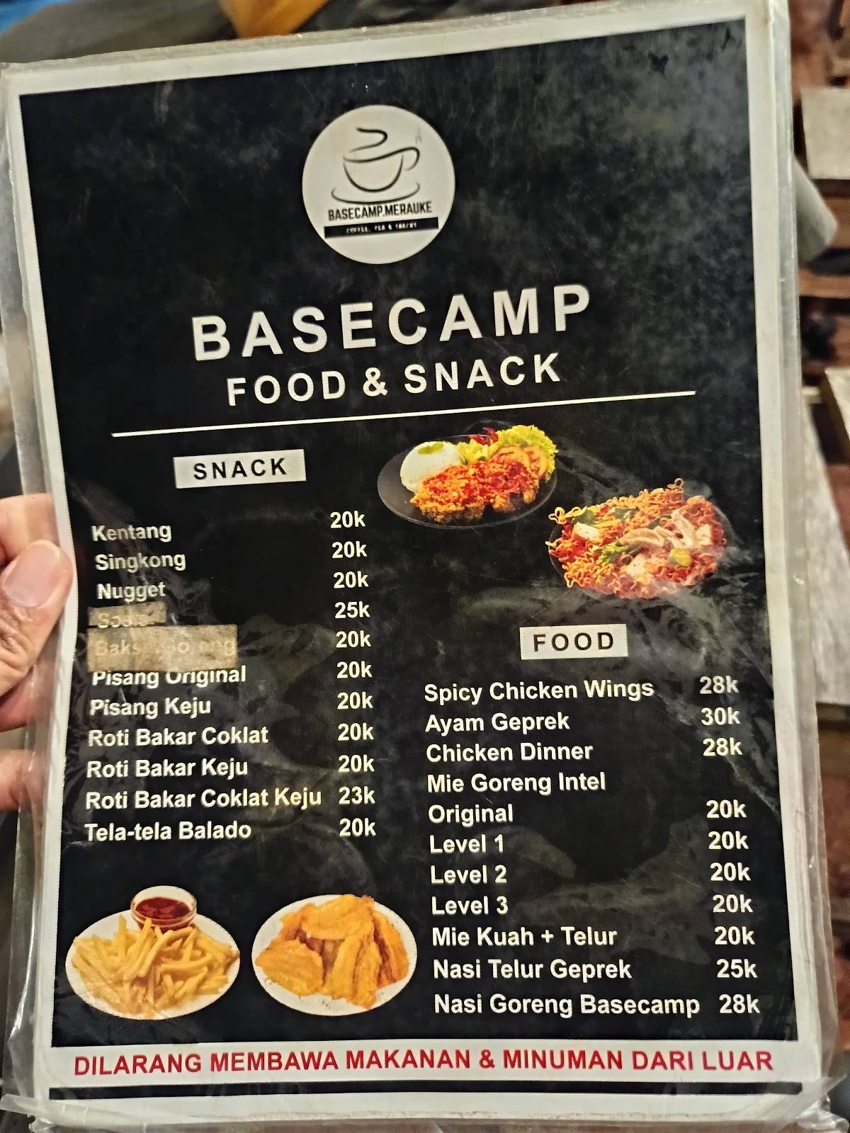Carta de BASECAMP CAFE, Merauke