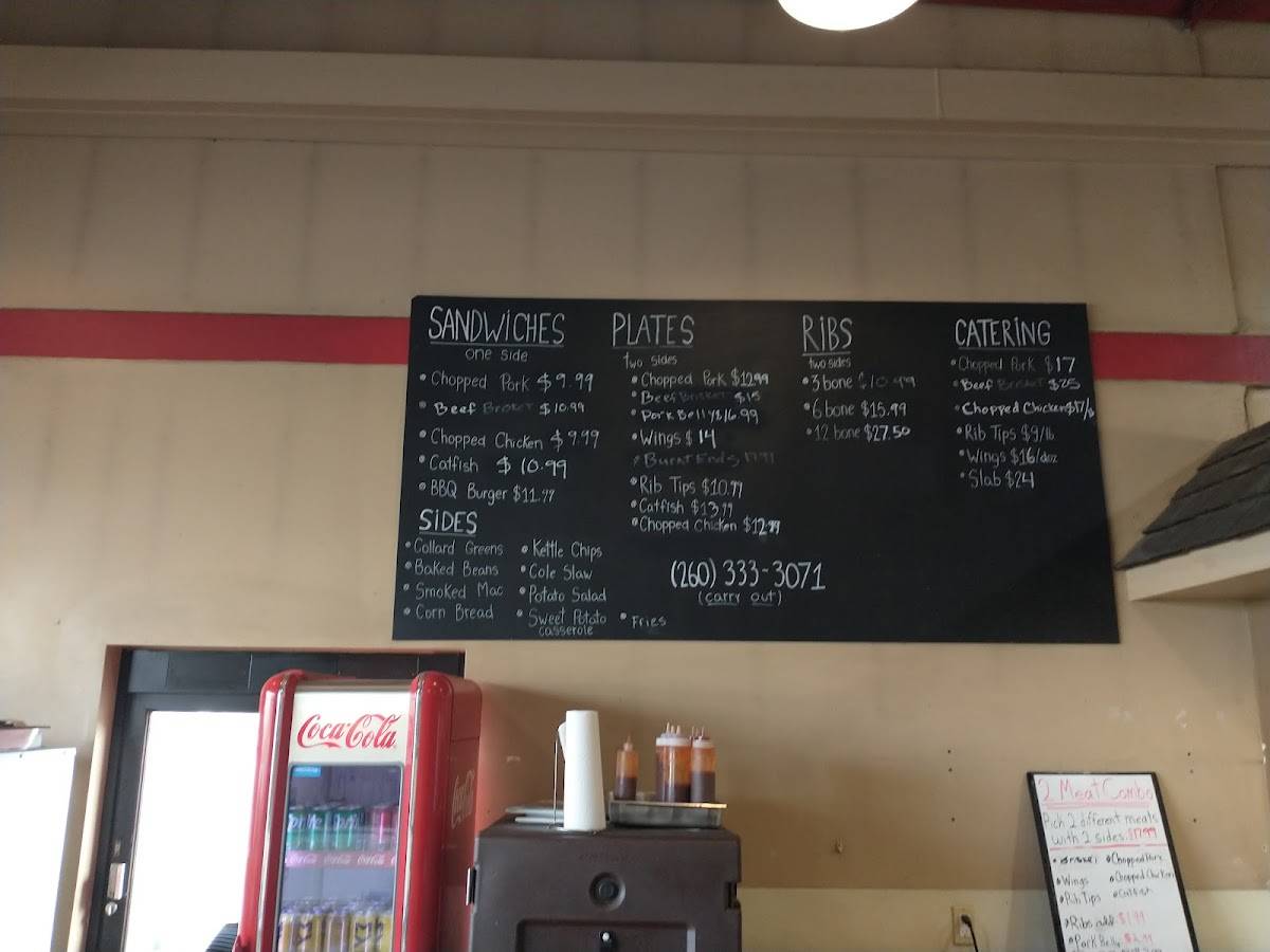Menu at Bo Doogie's BBQ, Auburn