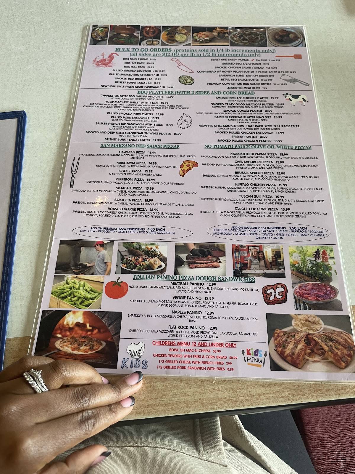 Menu at Flat Rock Wood Room BBQ, Hendersonville