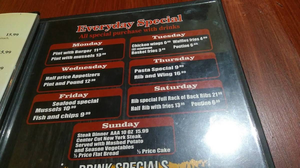 Menu at Kings Crown Bar & Grill, Oshawa