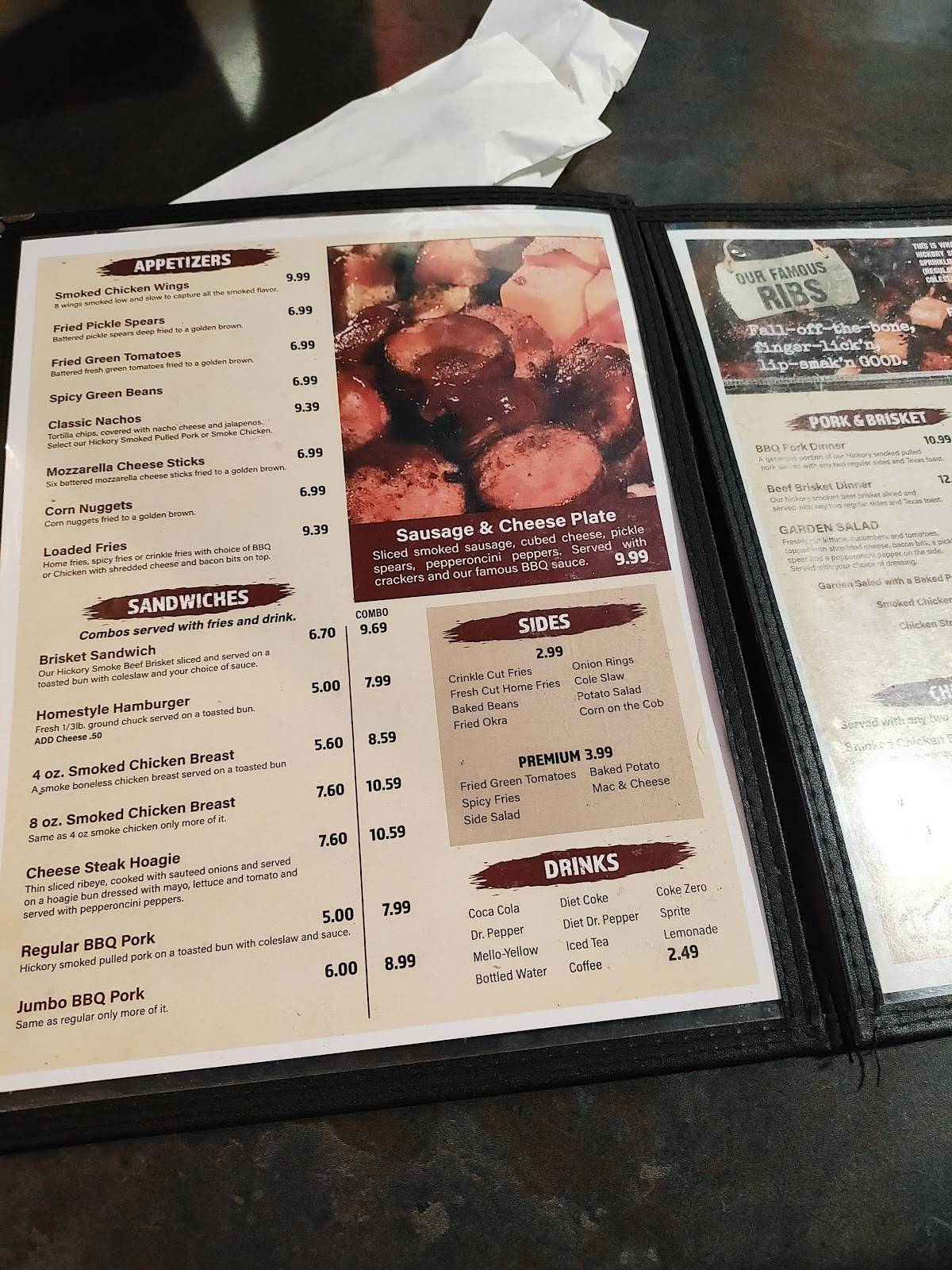 Menu at Rib Shack BBQ, Corinth, 201 US-72