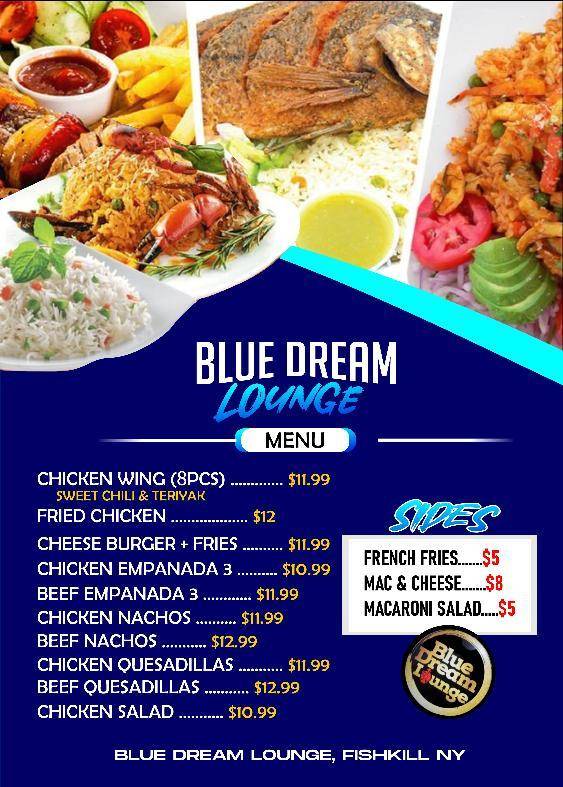 Menu at BLUE DREAM BAR & LOUNGE, Fishkill