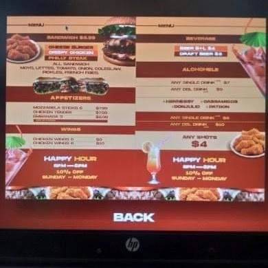 Menu at BLUE DREAM BAR & LOUNGE, Fishkill