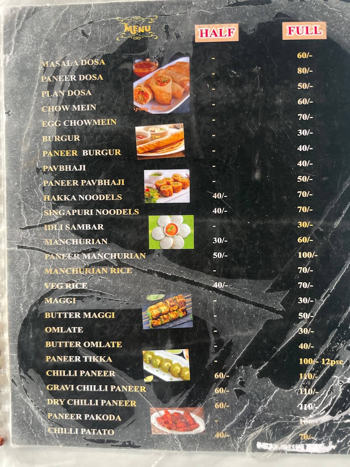 Menu at Baba cafe restro, Orai