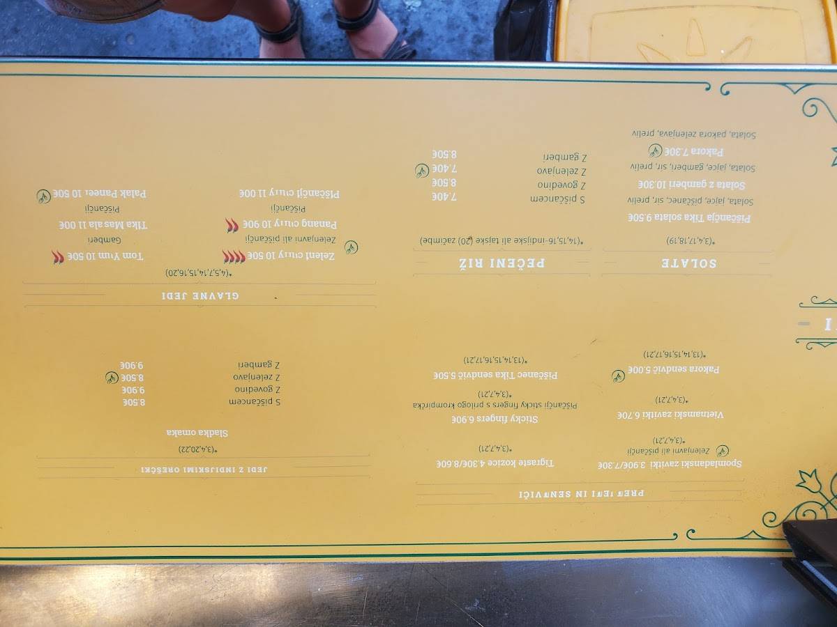Speisekarte von Babu's Asian Street Food restaurant, Ljubljana