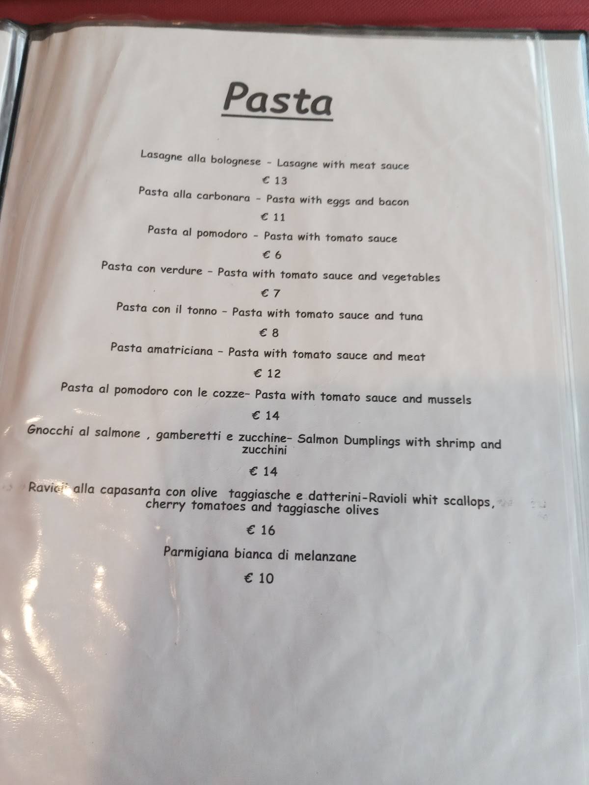 Menu at Bacaro Quebrado pub & bar, Venice