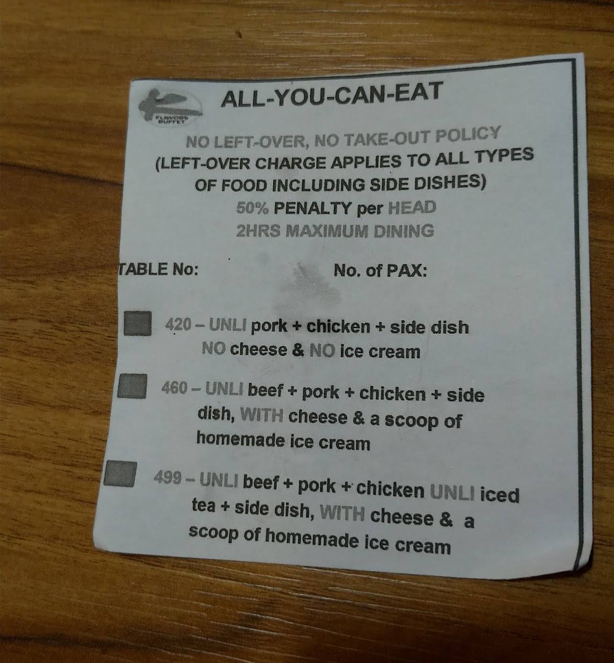 Menu at K Flavors Buffet restaurant, Baguio, 36 Legarda Rd