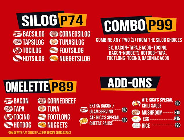 Menu at Baksilog Express - Araneta City restaurant, Quezon City