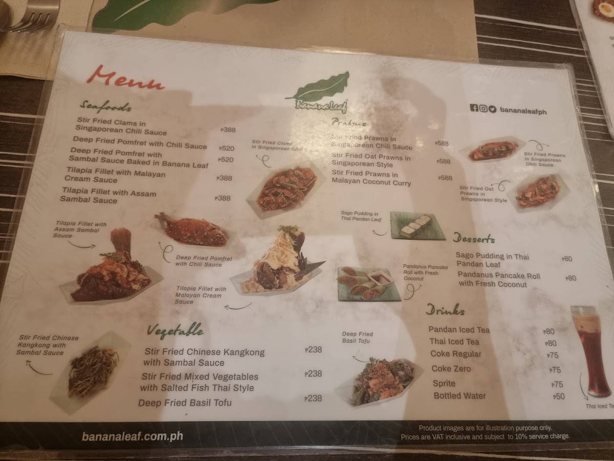 Menu at Banana Leaf Asian Cafe@Promenade, San Juan