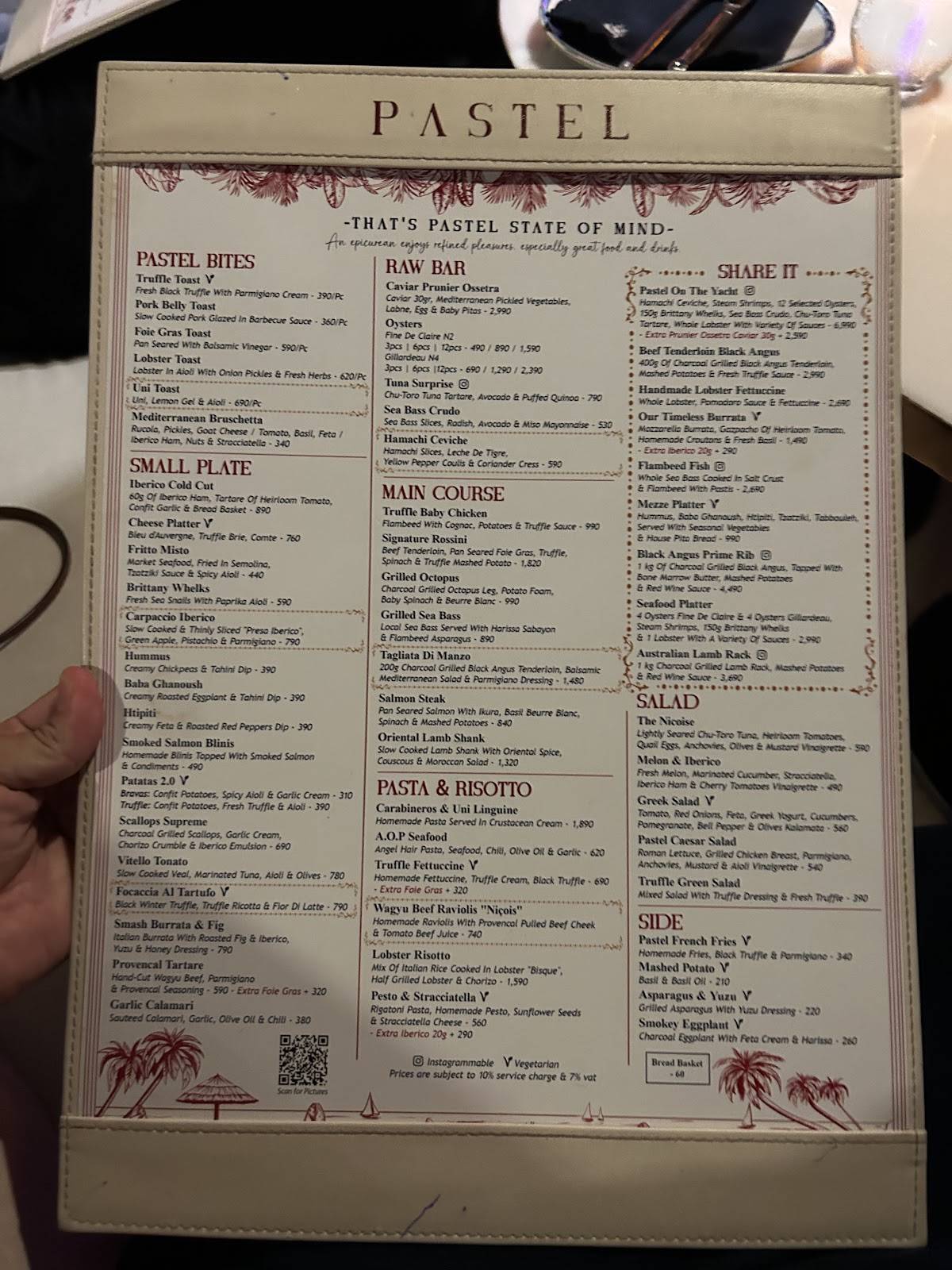 Menu at Pastel Rooftop Bar & Mediterranean Dining, Bangkok