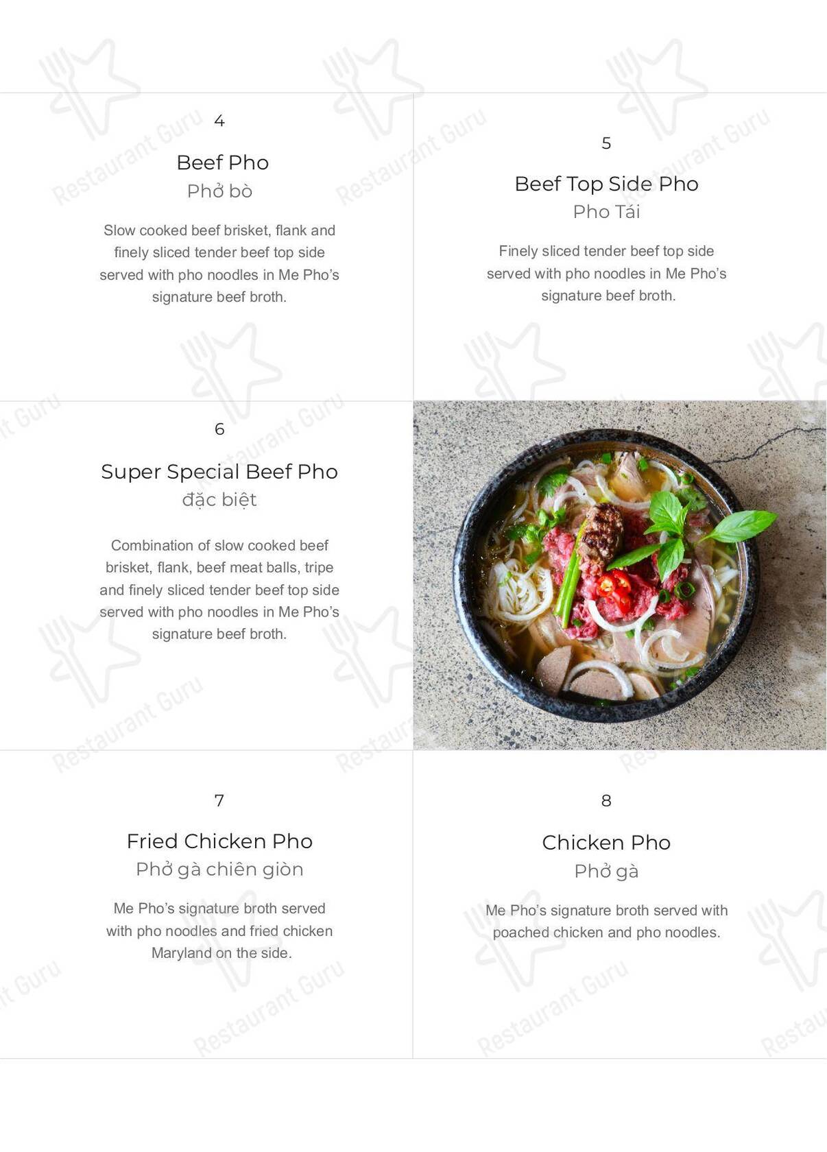 Menu at Me Pho Vietnamese Street Food restaurant, Bankstown, Shop 3/18 ...